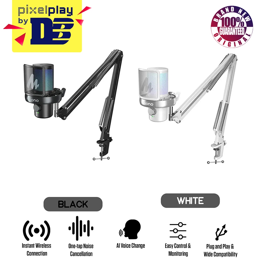 M40 Pro S Wireless RGB Condenser Gaming Desktop Microphone with Boom ...