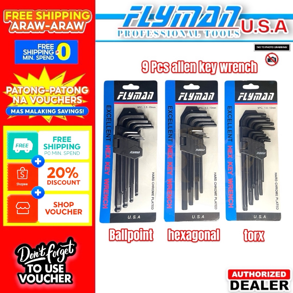 Flyman Tools Usa 9 Pcs Allen Key Wrench Motorcyle Tools / Car Tools ...