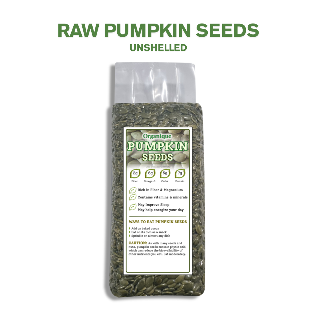 Zenfiber Organiques Raw Pumpkin Seeds - No Shell - 1kg/500g/250g ...