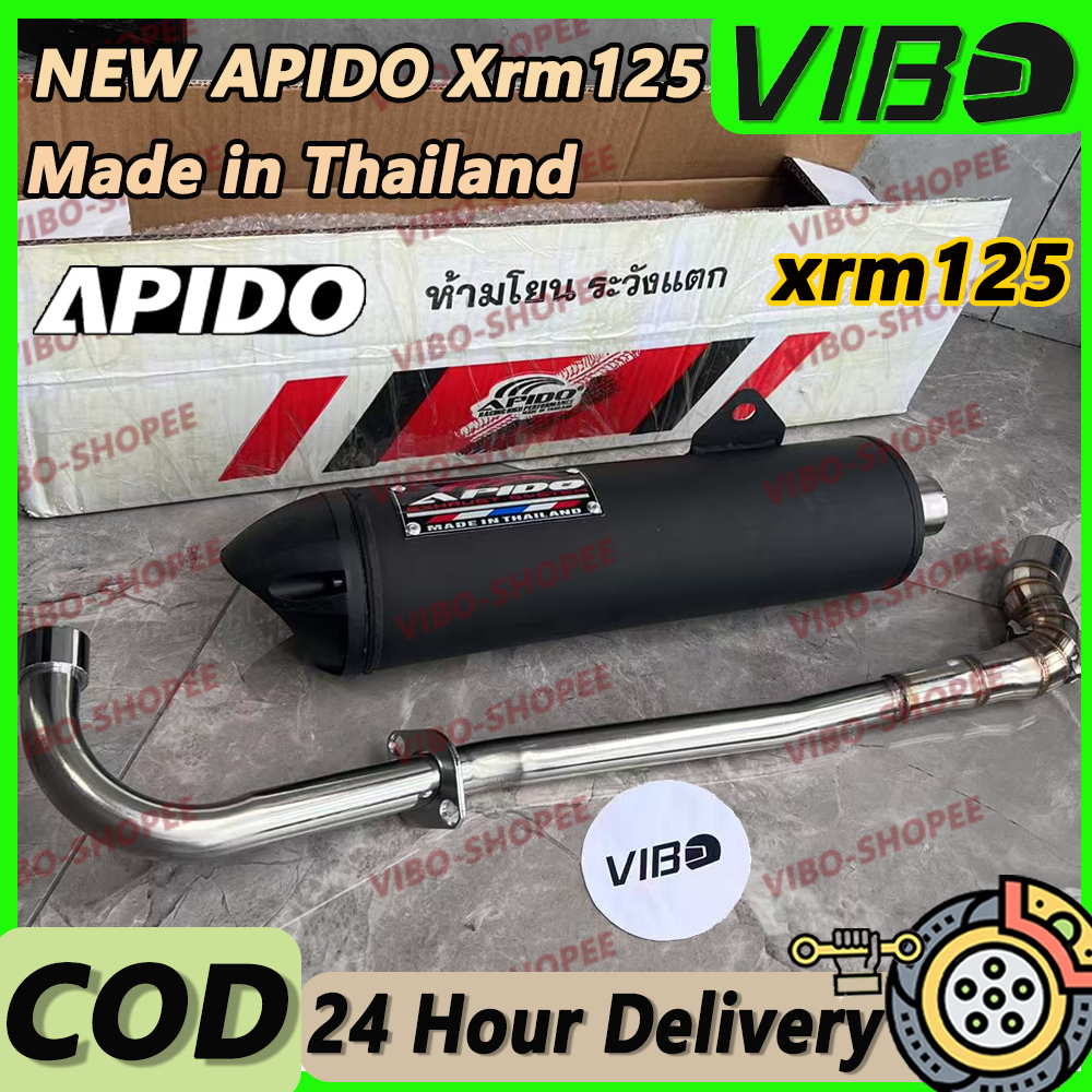 New Apido Pipe For XRM125/RS125 carb (chrome/black) 1set PLUG AND PLAY ...