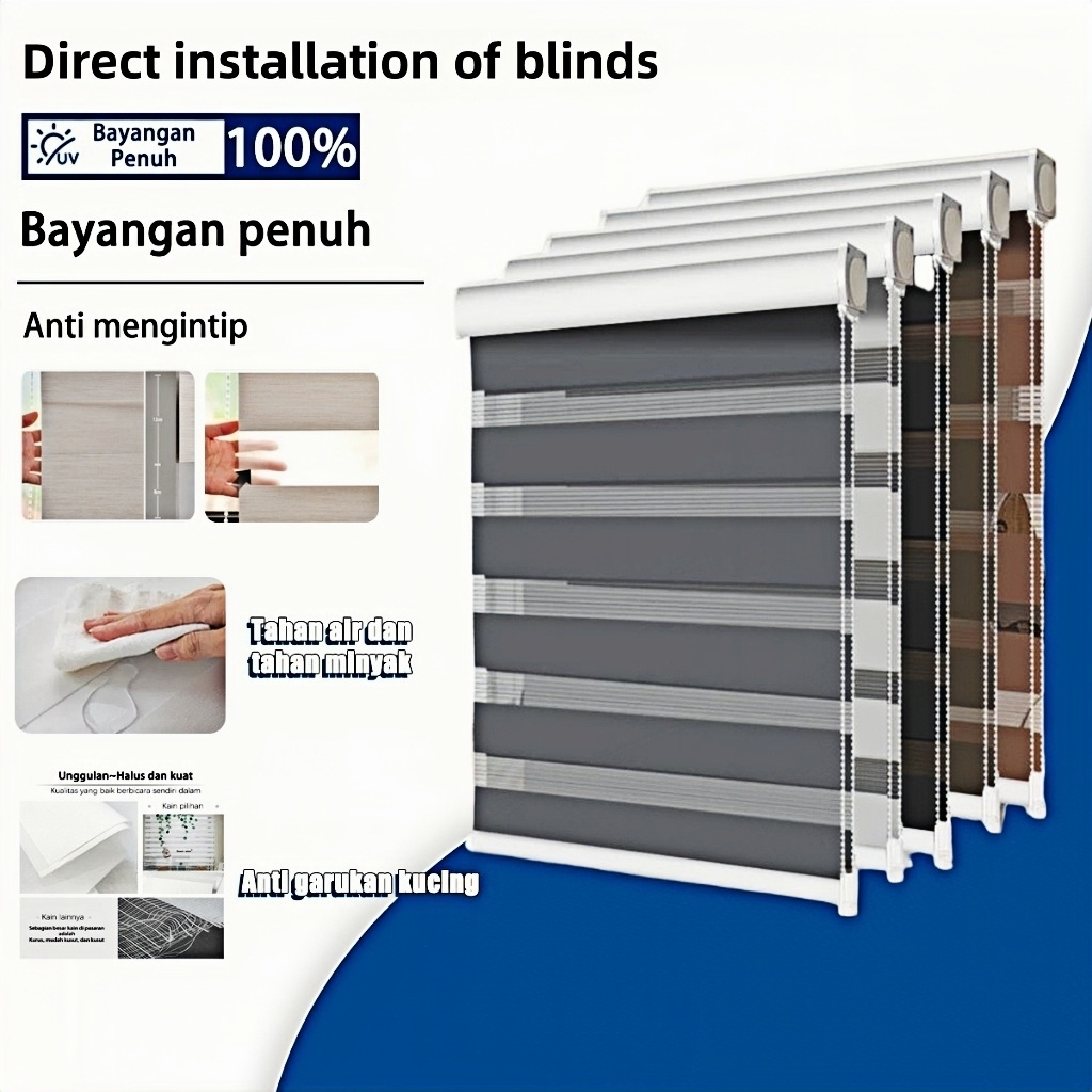 Decorative blinds Double roller blinds 280 cm high Modern Korean design ...