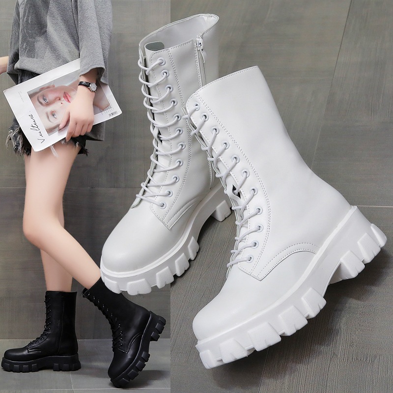 Size 35-40 Fashion Women's School Student Shoes Leather Thick-soled ...