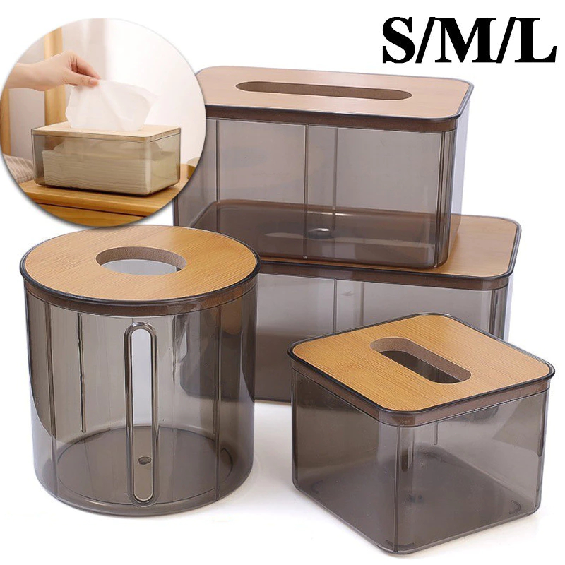 Anti-slip Clear Tissue Box / Household Tissue Storage Boxes / Square ...
