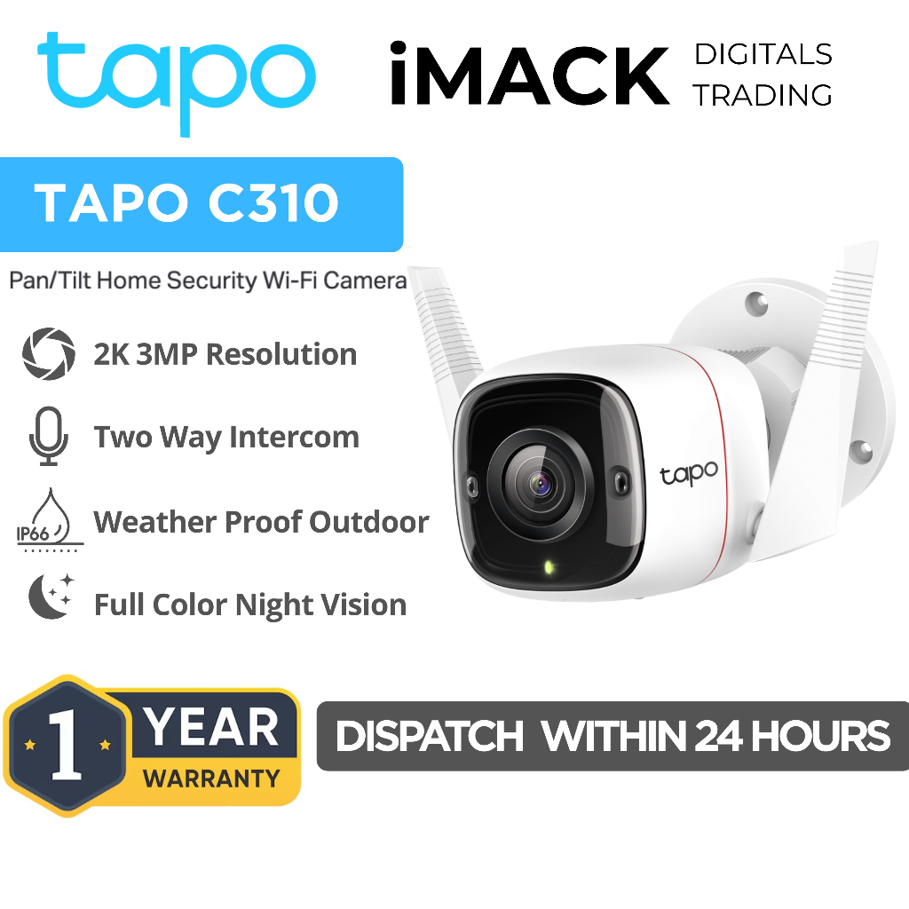TAPO C310 2K Outdoor Security Wi-Fi Camera CCTV Surveillance Camera ...