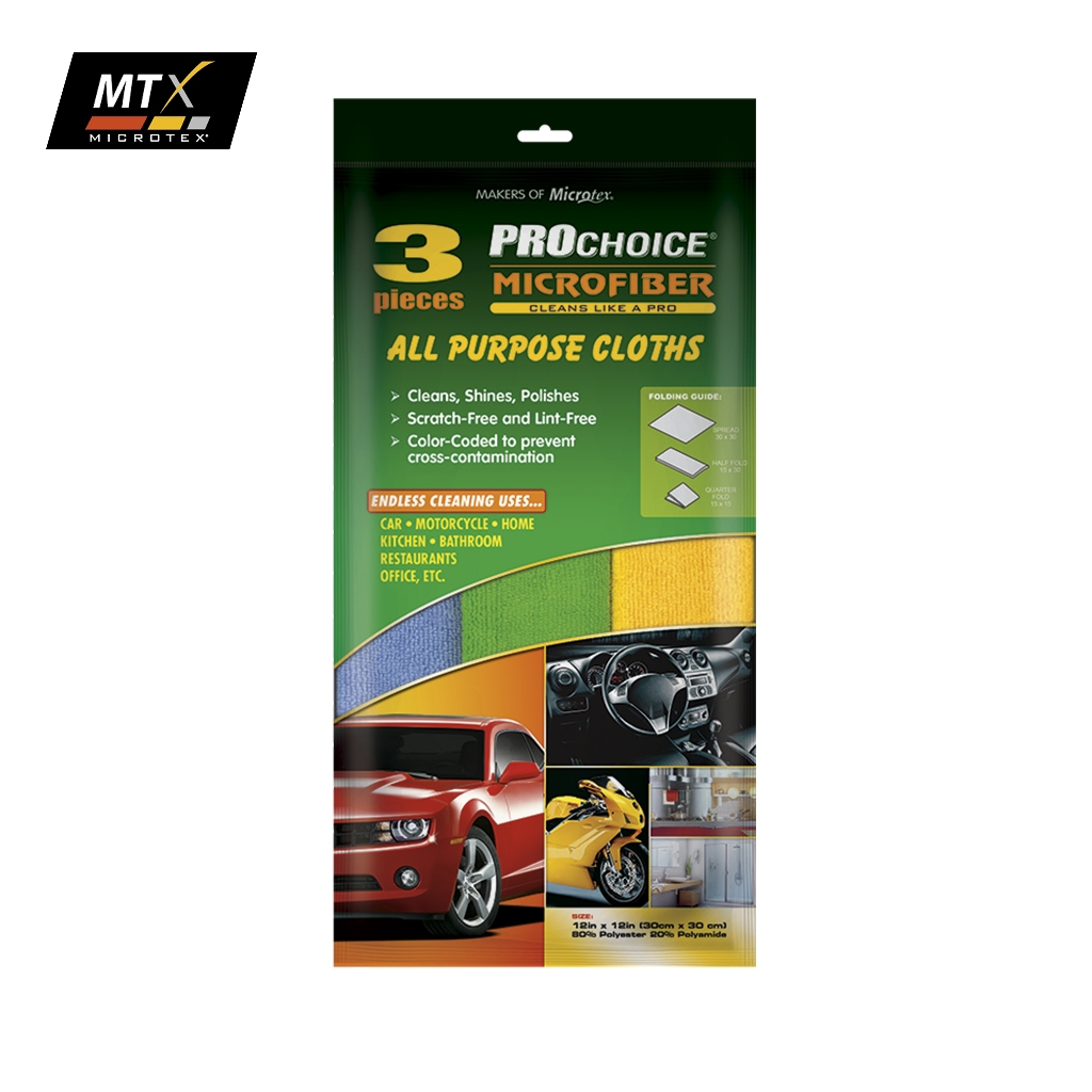 Microtex Prochoice Microfiber All Purpose Cloth x 3 (S) 12
