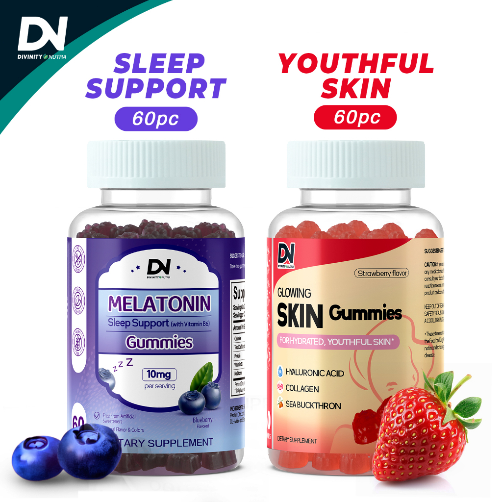 DN Melatonin Sleep Gummies Deep Restful Sleep Aid Anti-Aging Glow Skin ...
