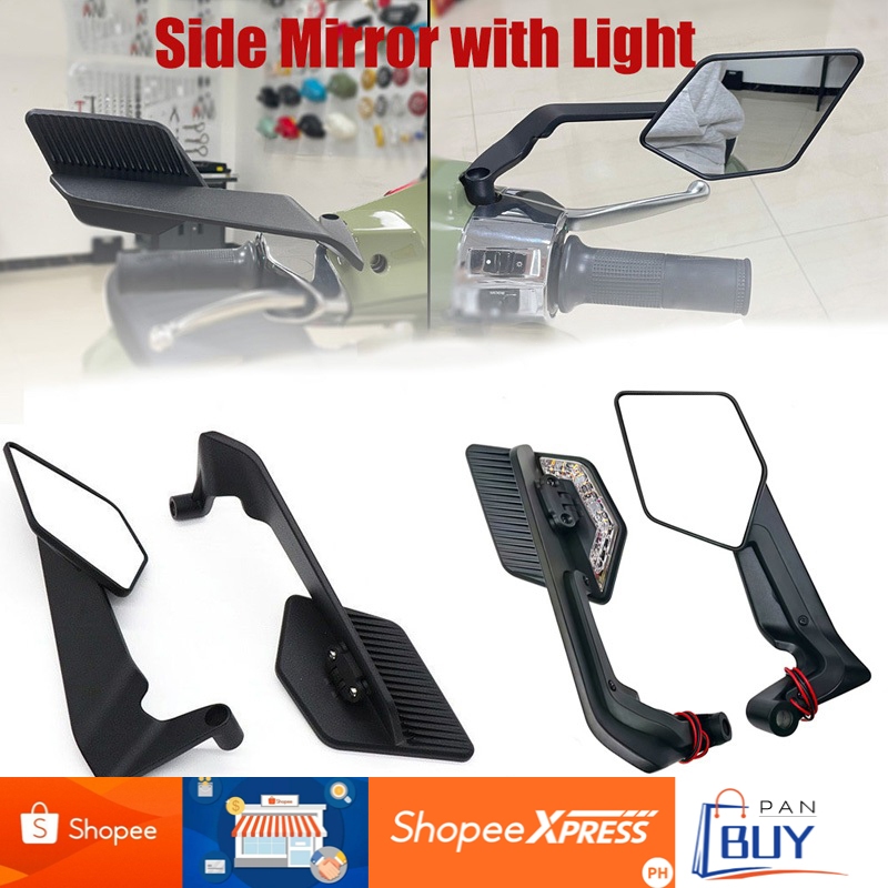 Wind Wing Rotating Side Mirror with Light V5 Alloy Stem Universal 14 ...