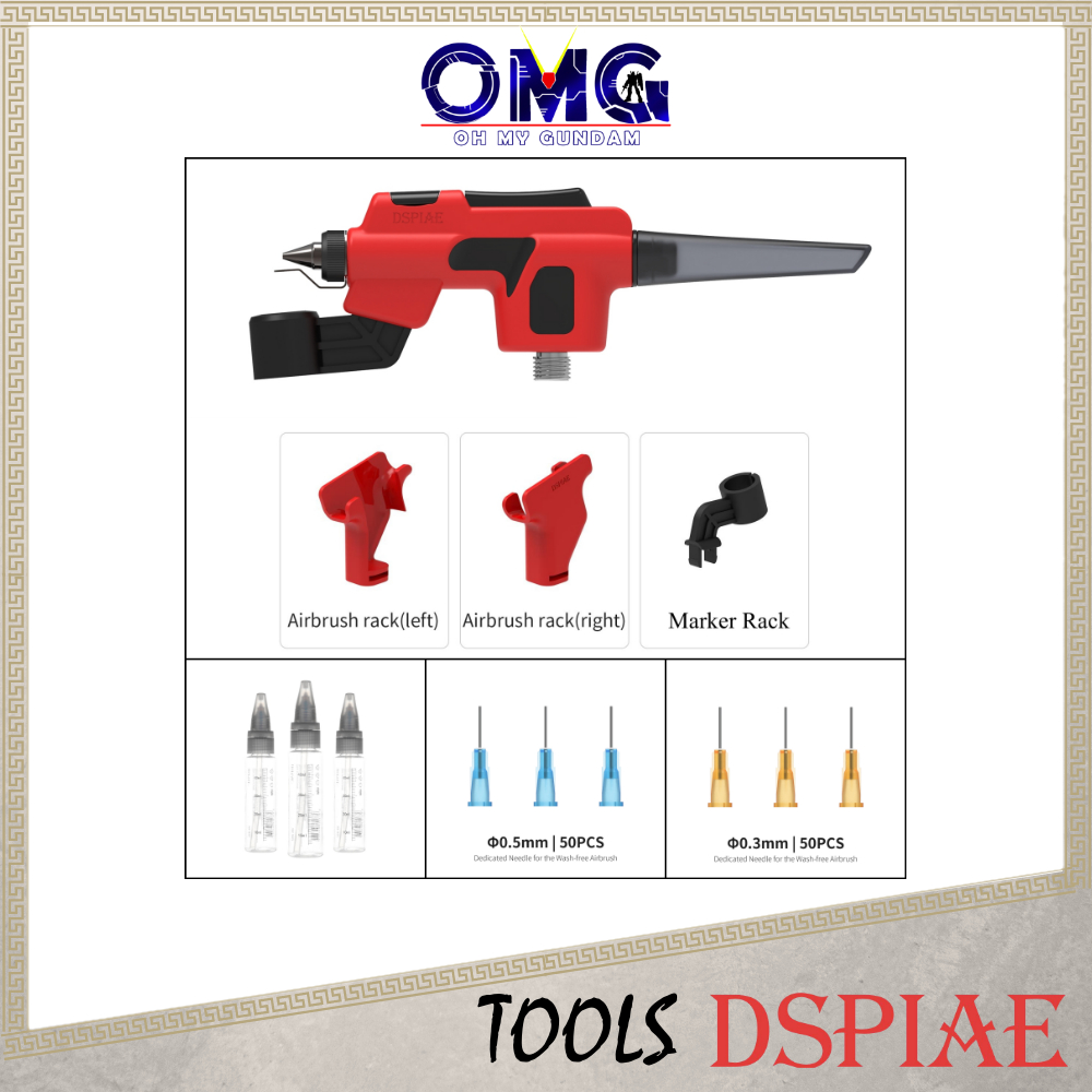 Dspiae Wash-Free Airbrush Mixing Bottle MS-B50 Dedicated Needles for ...