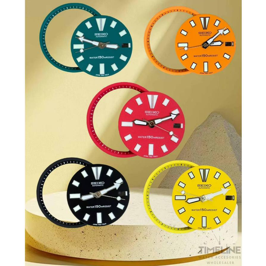 7002 Watch Dial and Hands set Seiko Automatic Super Lume Luminous ...