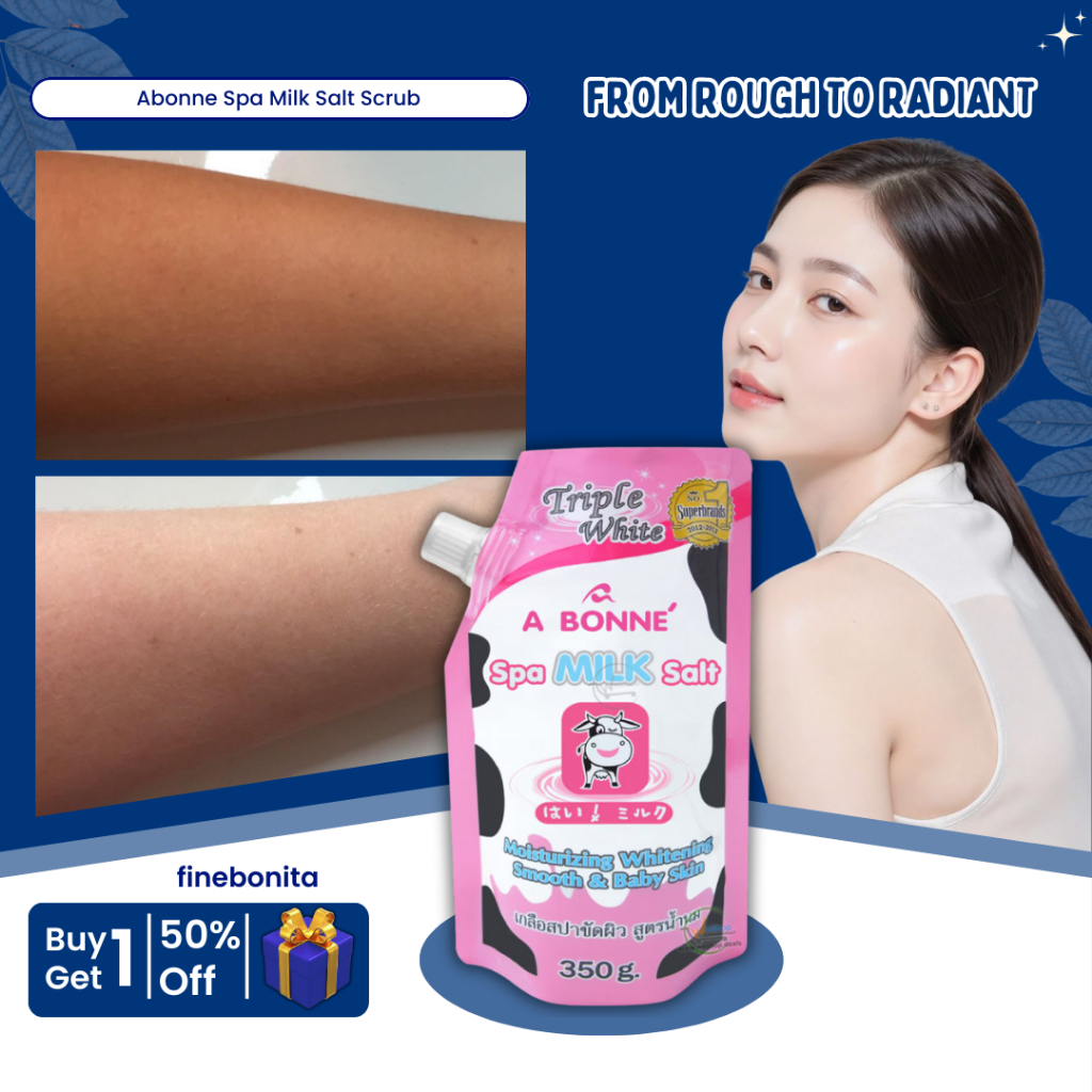 Abonne Milk Salt Scrub Exfoliating, Whitening 350g Authentic For Skin ...