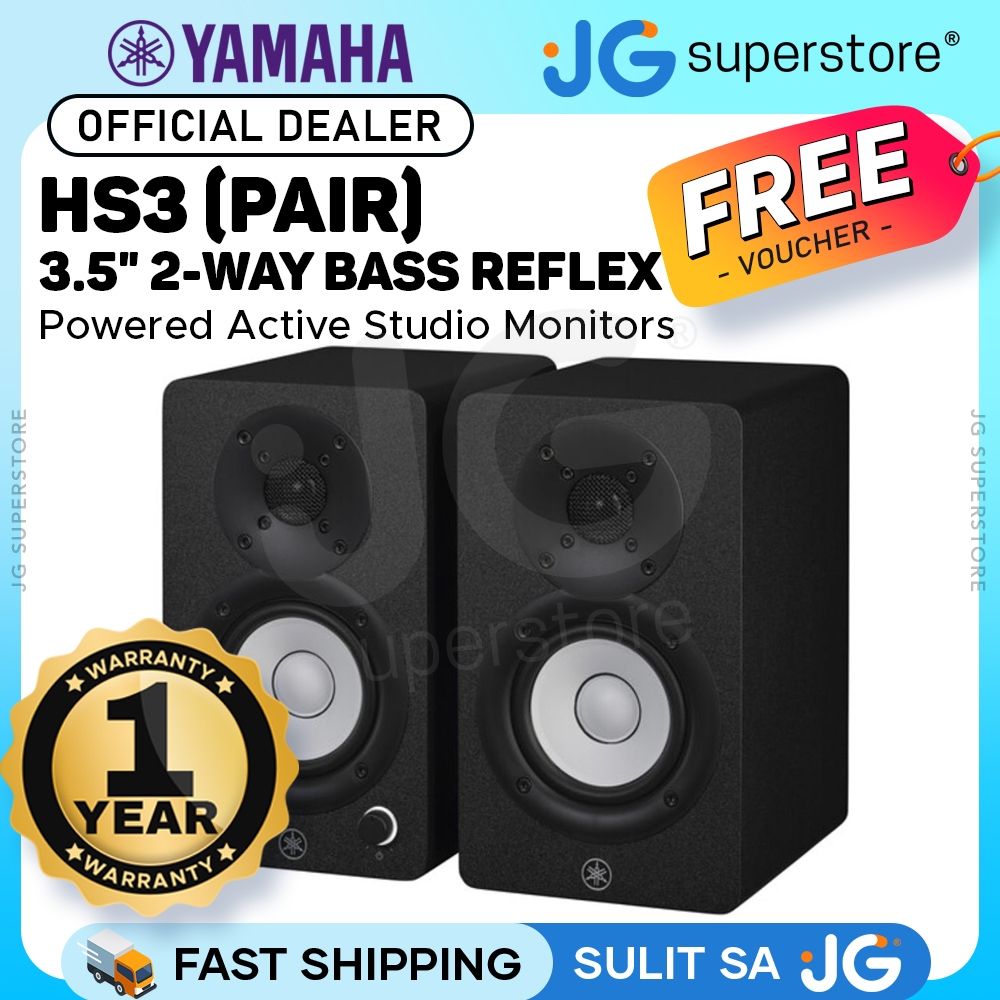Yamaha HS3 3.5" (PAIR) 26W Active 2-Way Bass Reflex Active Studio Monitor Speakers | Shopee ...
