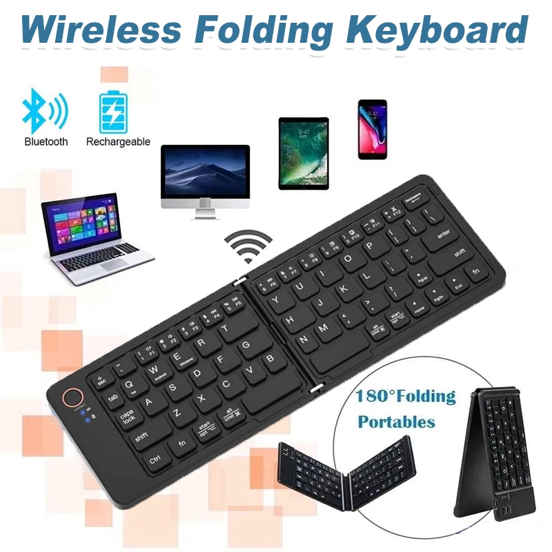 Wireless Folding Keyboards Bluetooth Rechargeable Portable Keyboard for ...