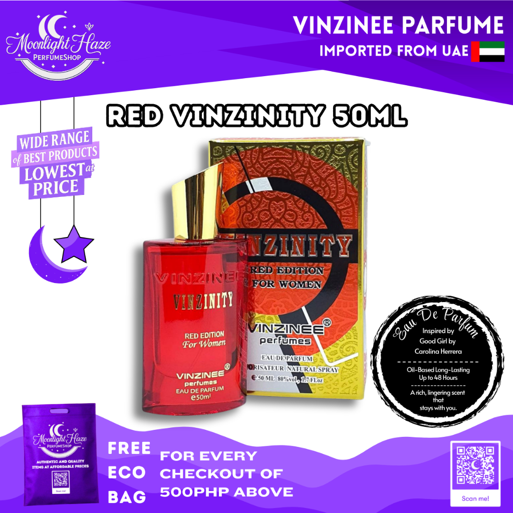 VINZINEE RED VINZINITY 50ML Oil Based Long lasting perfume for women ...