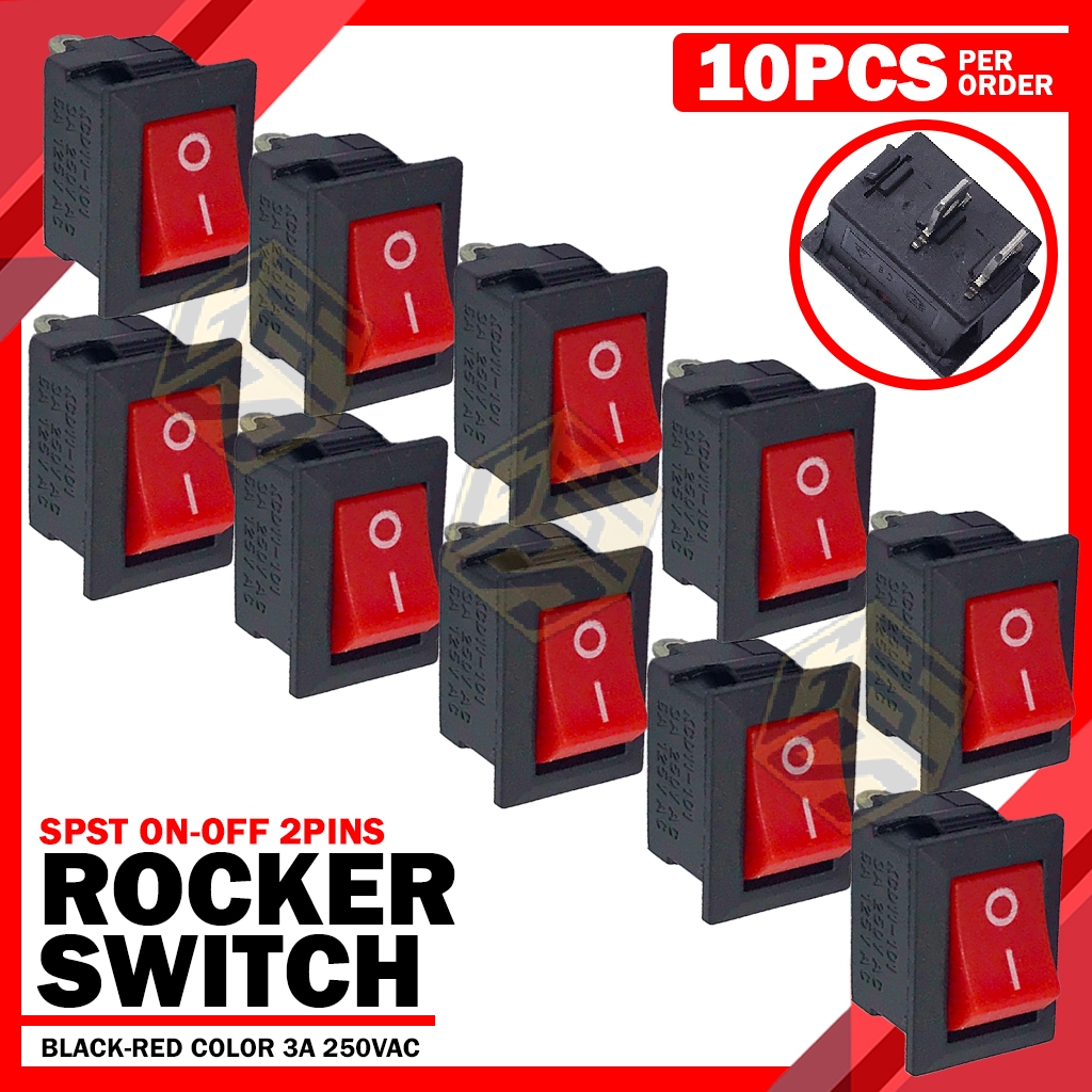 GS 10PCS KCD11 Snap-in On/Off Boat Rocker Button Switch SPST 2-Pin 3A ...