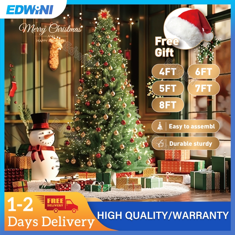 Slim Christmas Tree With Snow Artificial Pencil Tree 5 / 6 / 7 / 8Ft ...