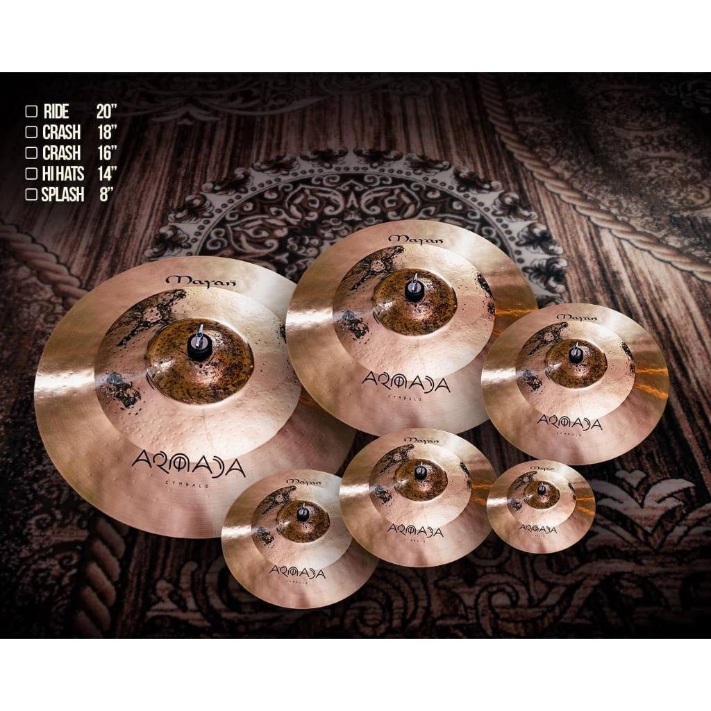 Armada Mayan B20 Cymbals Set 6pcs Cymbal with Free Cymbals Bag and ...