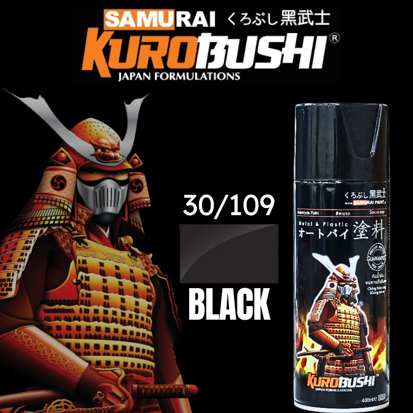 BLACK 30/109 - SAMURAI SPRAY PAINT STANDARD COLORS 400ML | Shopee ...