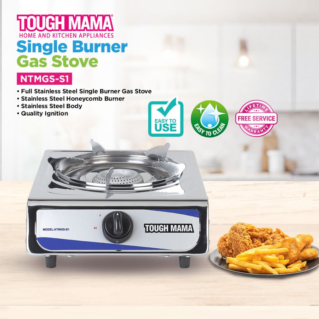 Tough Mama Single Burner Gas Stove Stainless Steel Auto-Ignition ...