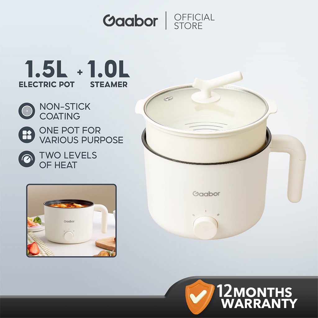 【New】Gaabor Electric Caldron Cooking Pot Non Stick Multi-Purpose Pot 1 ...