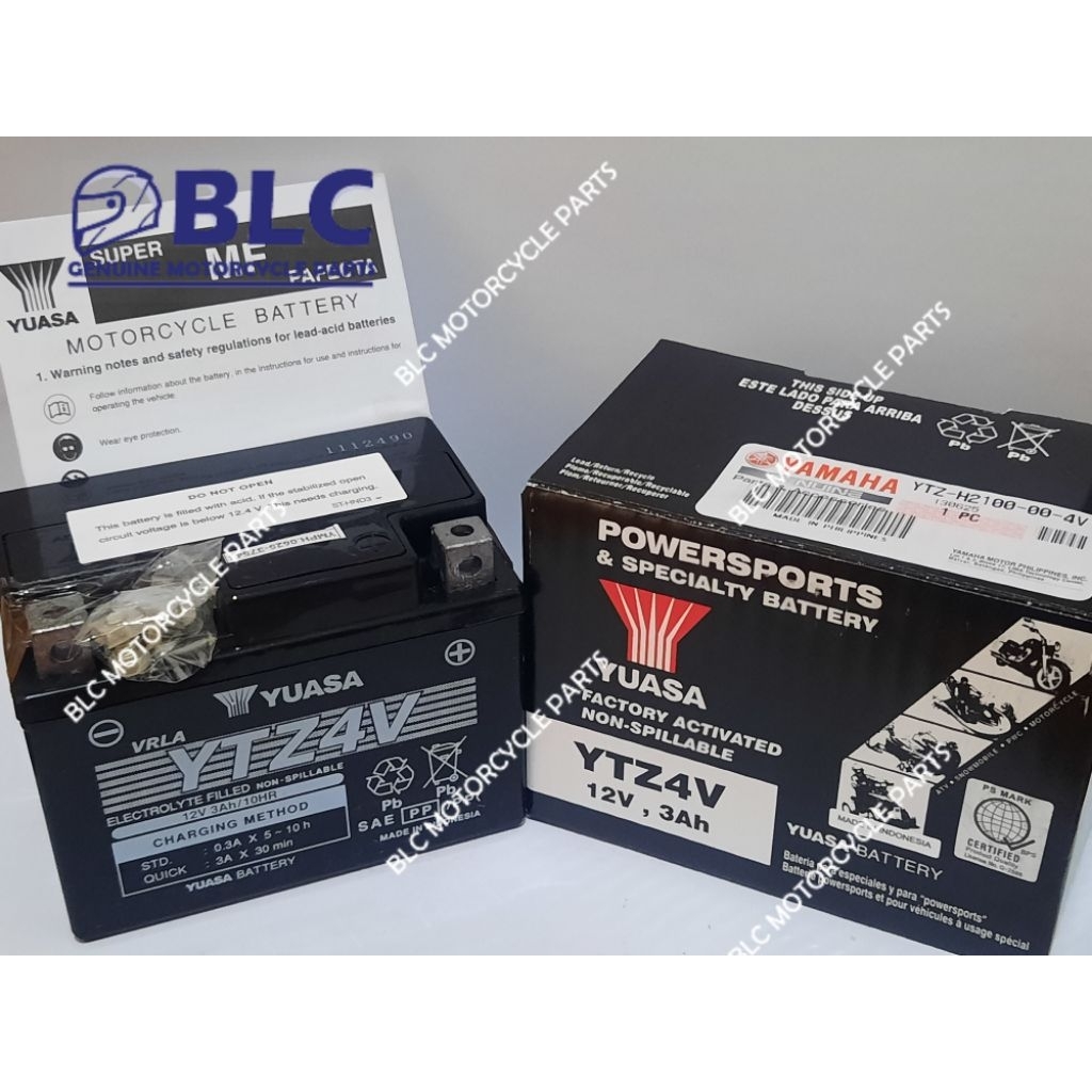 YUASA YTZ4V BATTERY YAMAHA GENUINE MIO/ WAVE/ XRM | Shopee Philippines