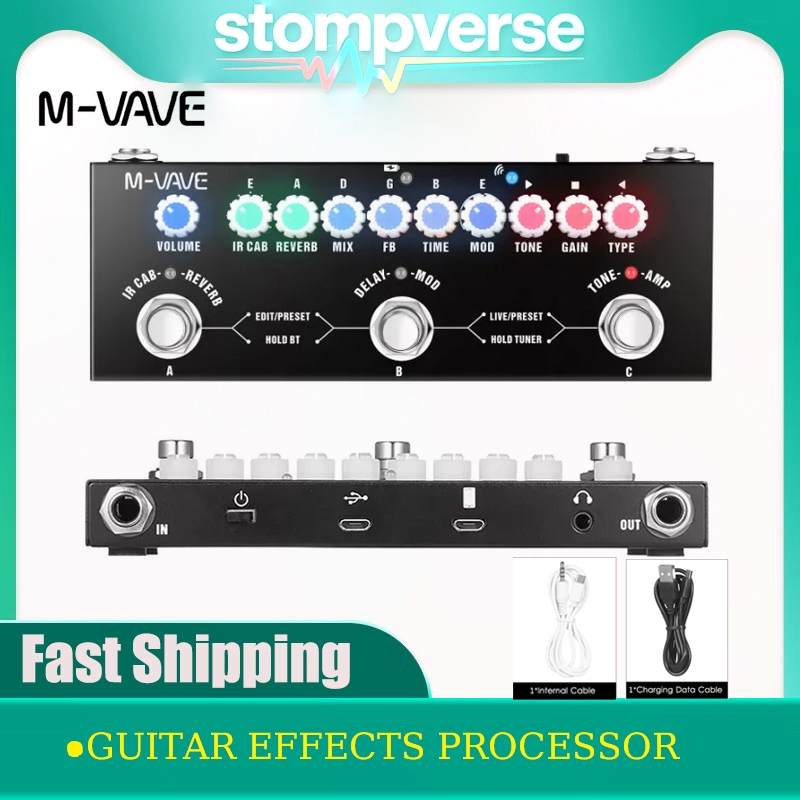 M-VAVE CUBE BABY Multi Effects Pedal for Electric Guitar 8 IR Cabinets ...