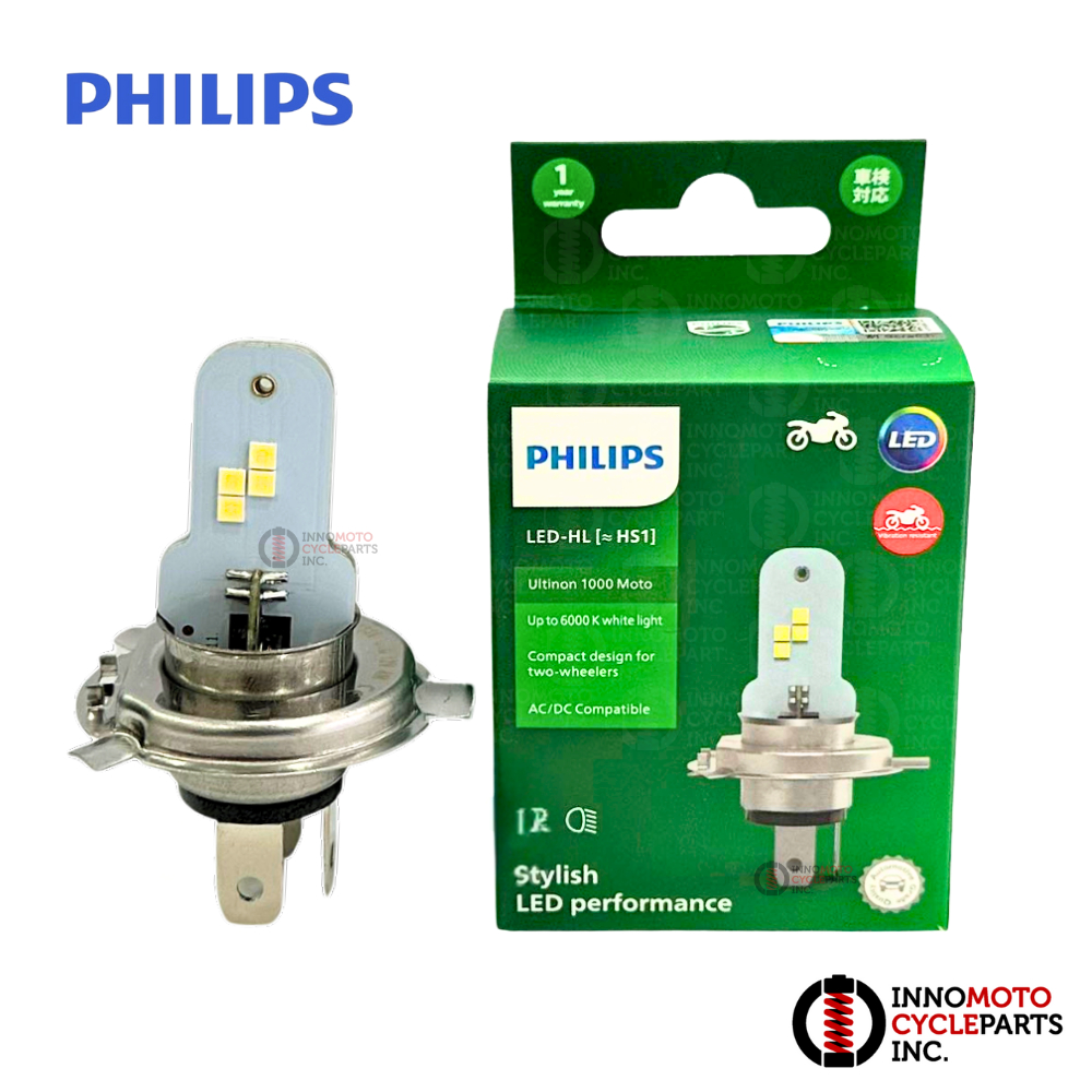 Philips (H4/HS1) LED AC/DC Motorcycle Headlight up to 6000K White Light ...