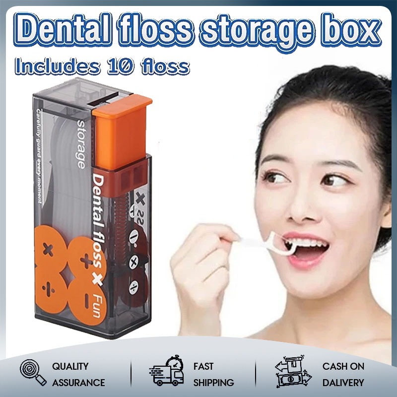 INS Portable Dental Floss Box With Press Type Automatic Pop-up Dental ...