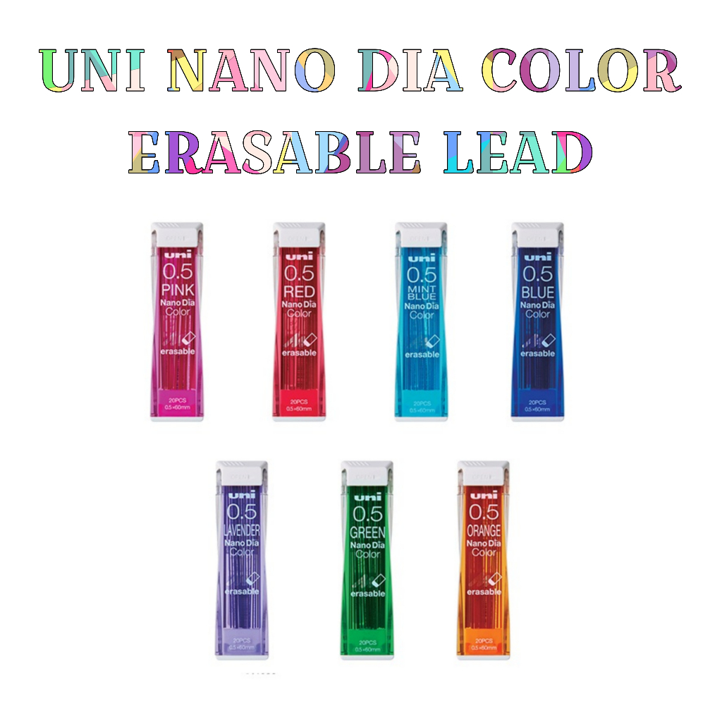 UNI NANO DIA COLOR ERASABLE LEAD REFILL FOR MECHANICAL PENCIL- 0.5/0.7 ...
