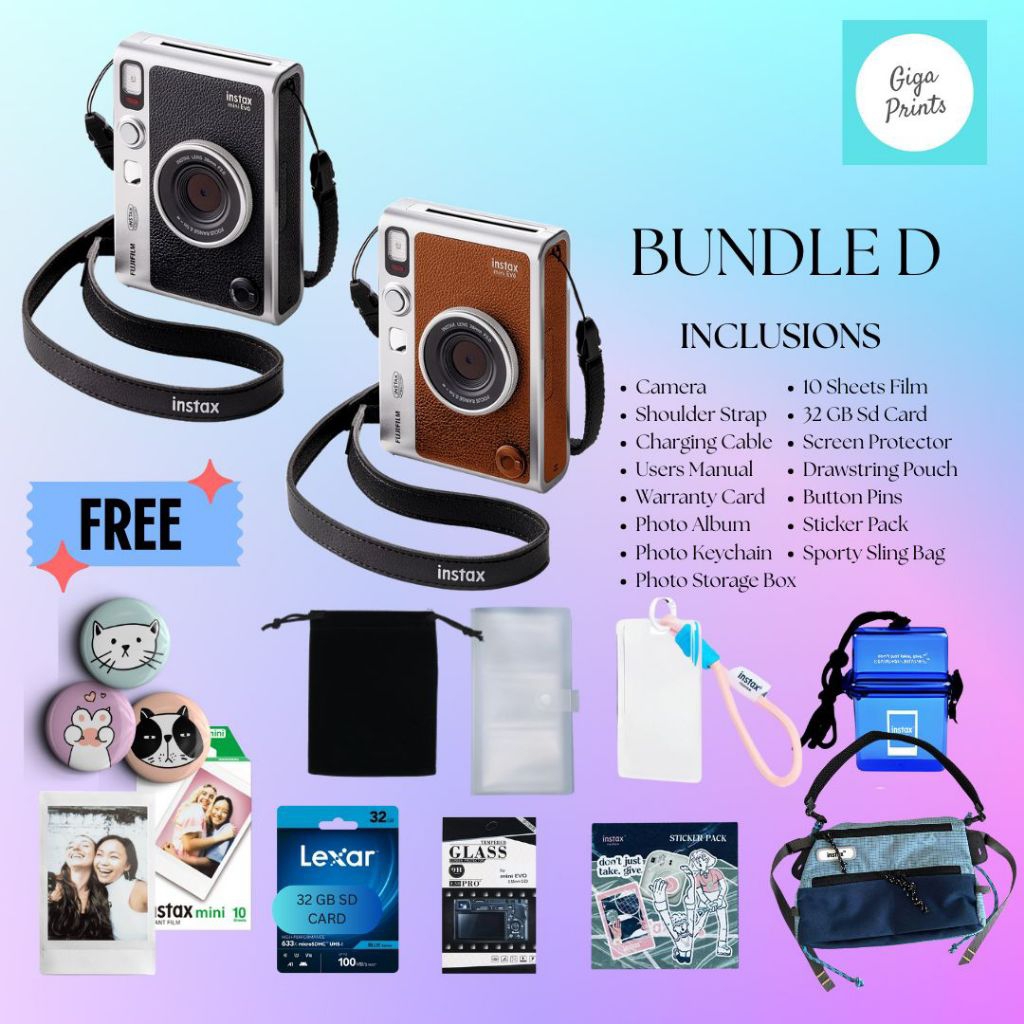 Instax Mini Evo Bundle With Club Kit Accessories Package | Shopee ...
