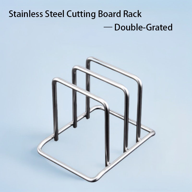 Stainless Steel Double-Grated Cutting Board Rack Pot Lid Rack Simple ...
