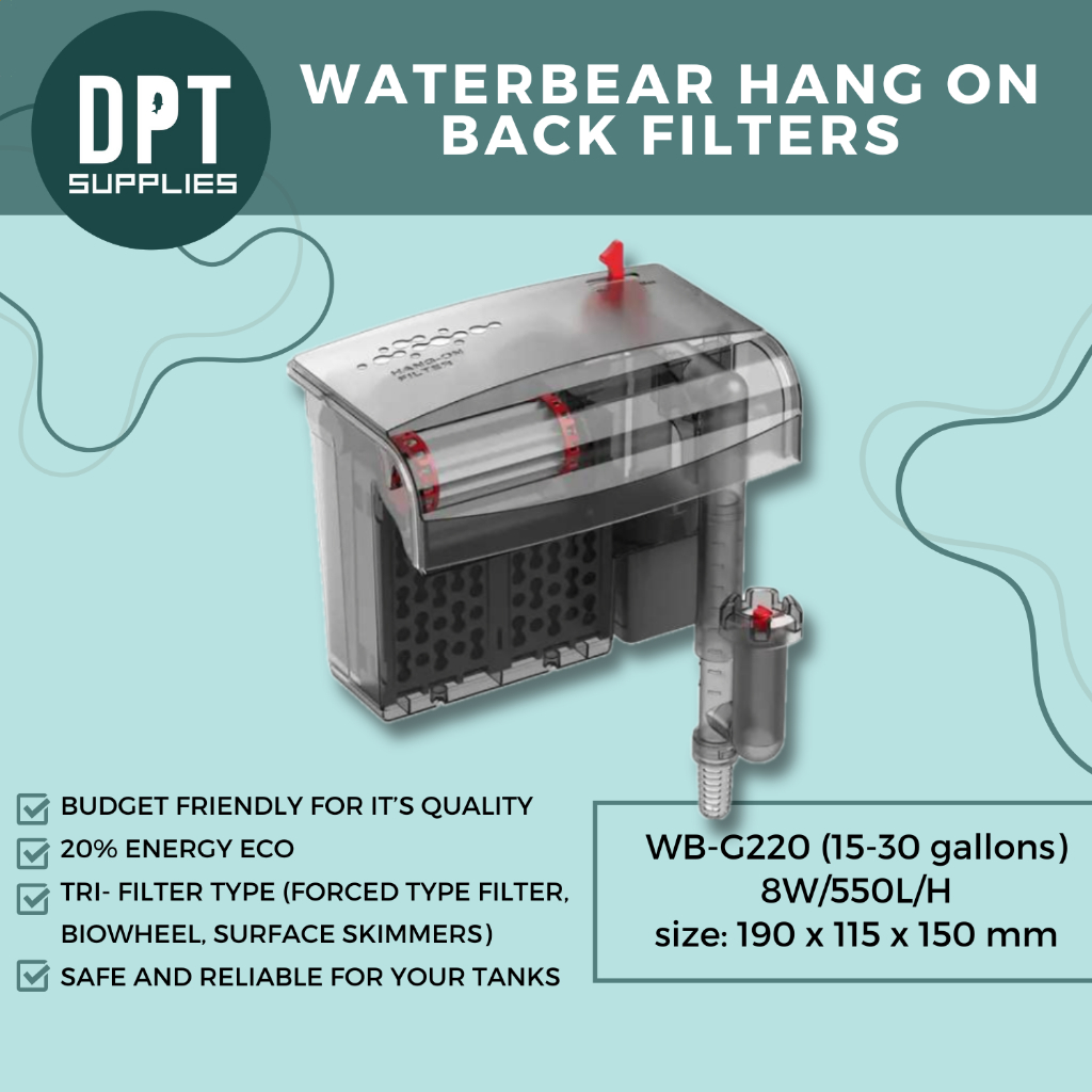 waterbear (HOB) hang on back aquarium filter with skimmer HOB aquarium ...