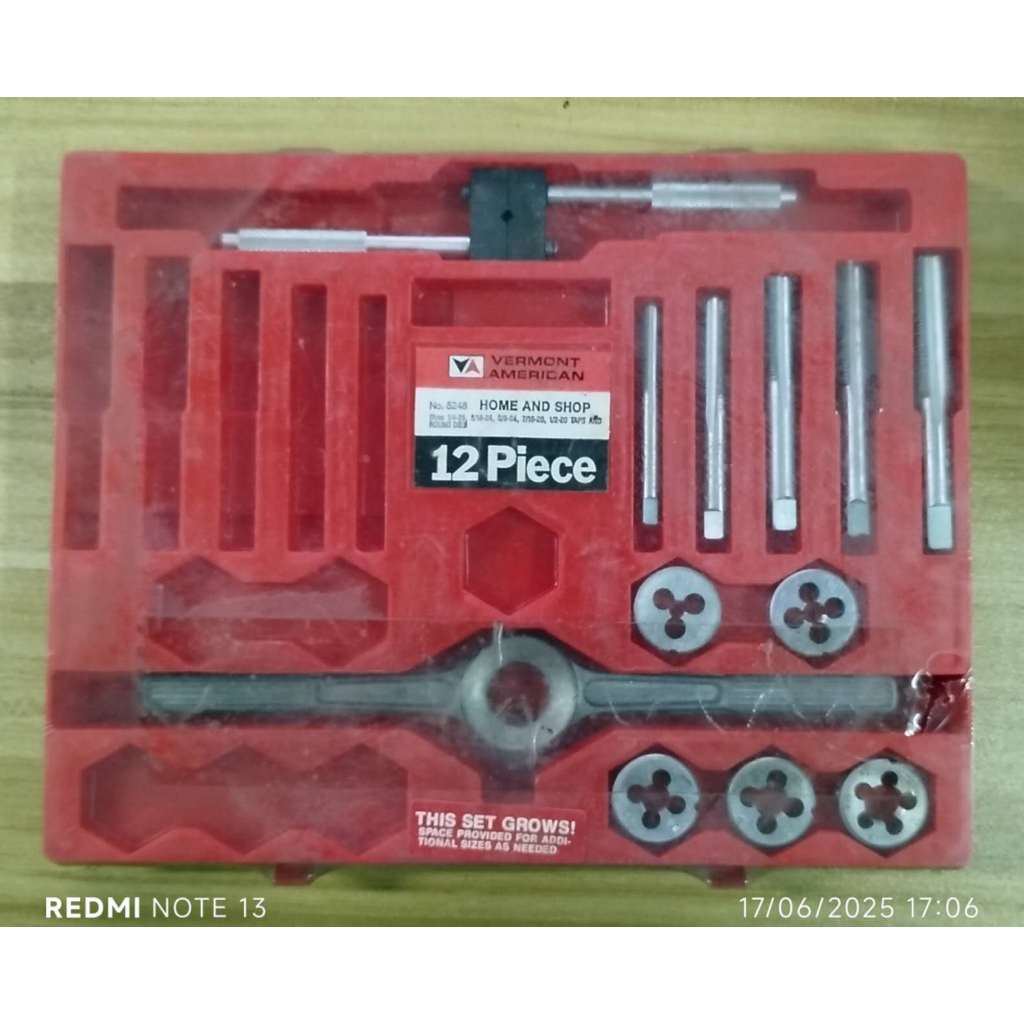 Japan Surplus Branded Vermount 12PCS Tap & Round Dies Set Heavy Duty ...