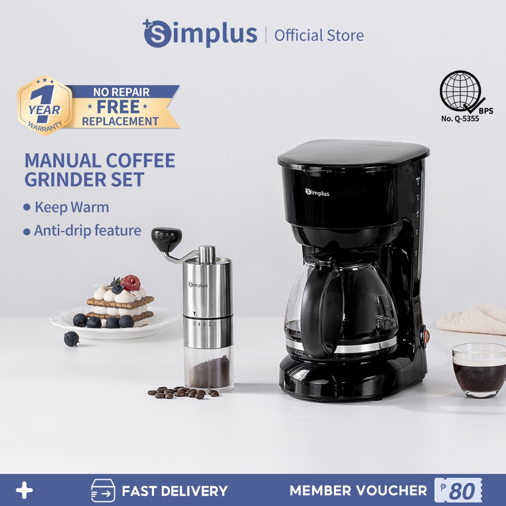 Simplus Coffee Maker Machines Anti Drip Design Manual Coffee Grinder ...