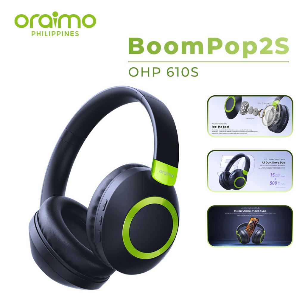 Oraimo OHP-610S Bluetooth Headphones Gesture Control Wireless Gaming ...