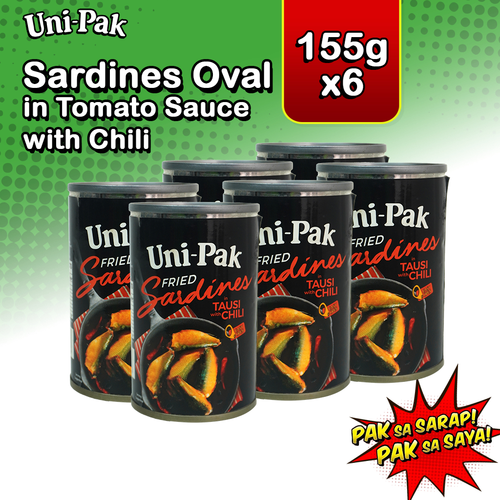 Uni-Pak Fried Sardines with Tausi Chili 155g set of 6 | Shopee Philippines