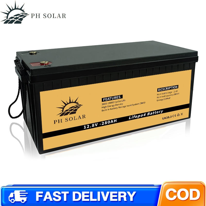 Lithium Battery 12V 280Ah Lifepo4 Battery, PH SOLAR 10000 Cycles BMS ...