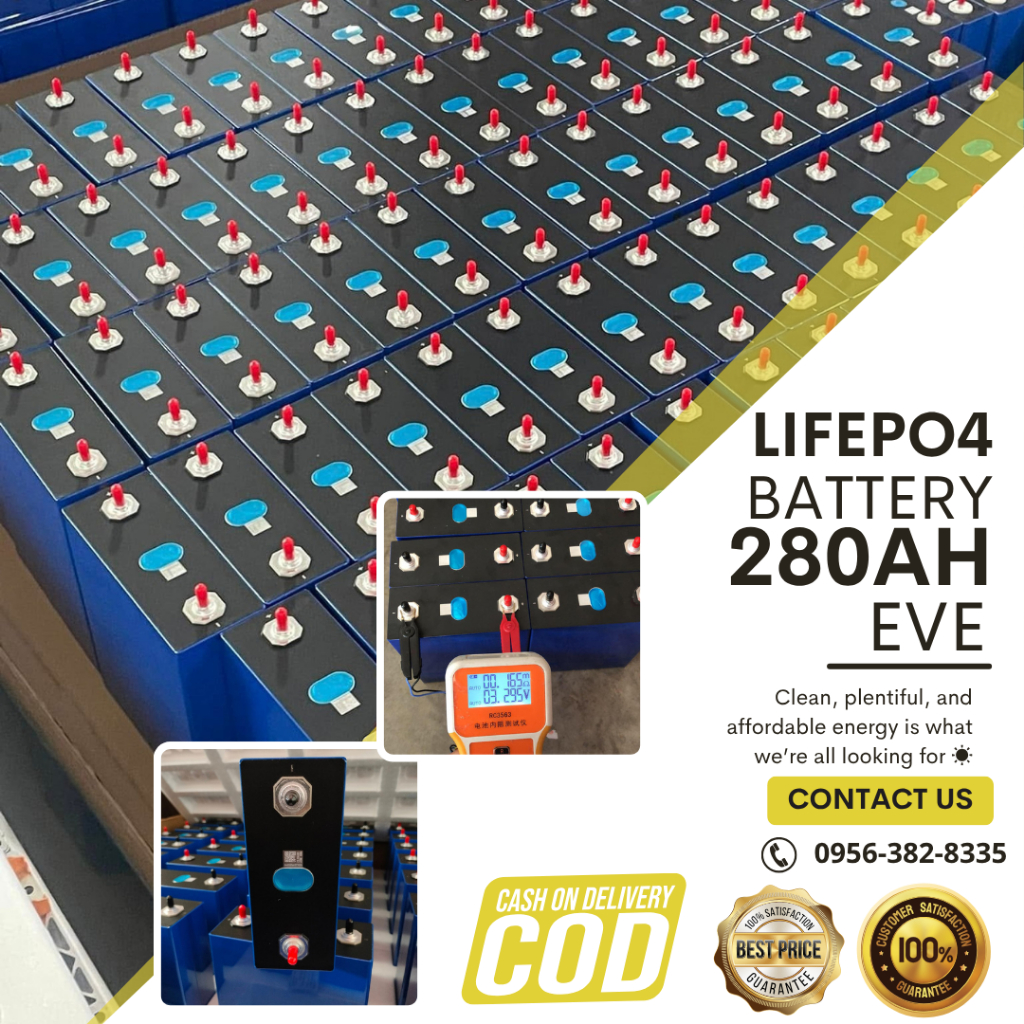 BRANDNEW 280AH EVE 3.2v Prismatic Lifepo4 Battery Lithium - Rechargeable Battery for Solar ...