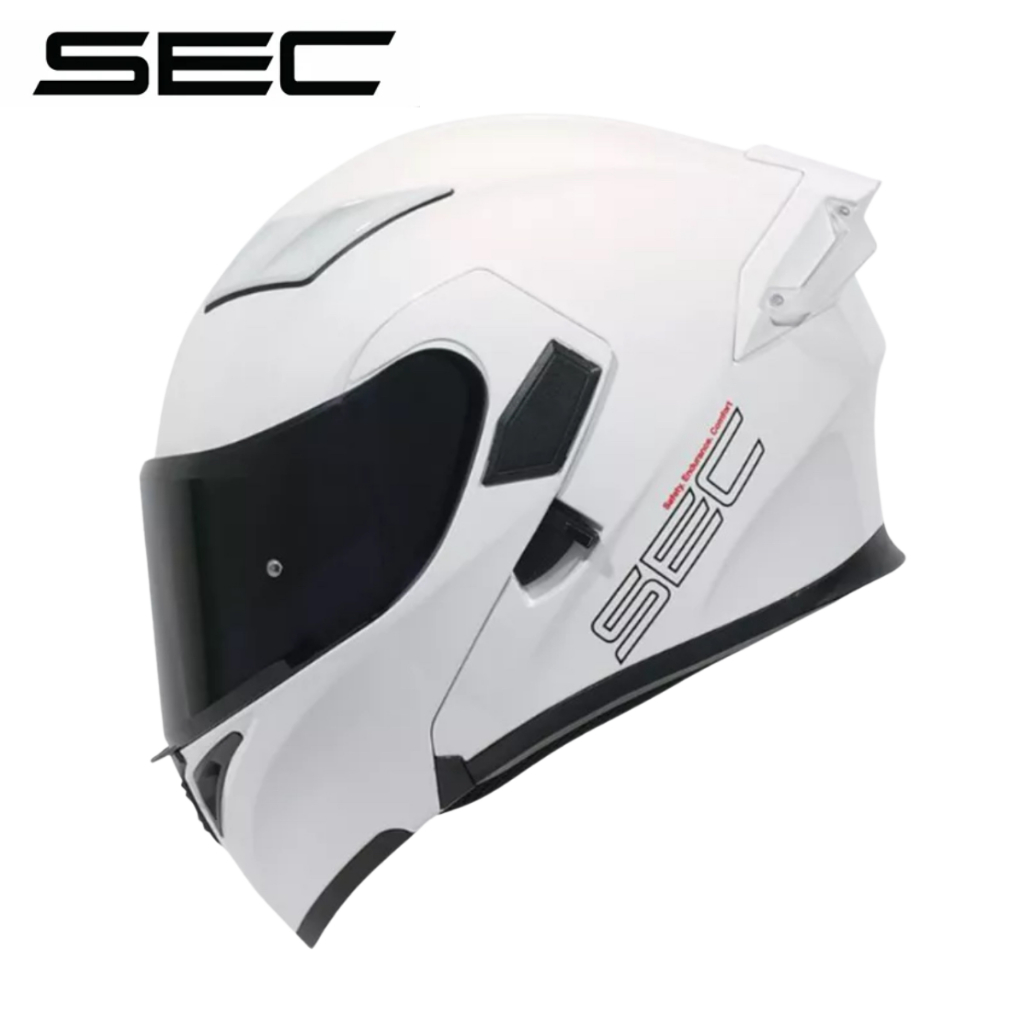 Sec Whirlwind Plain Color Modular Dual Visor Helmet with Free Clear ...
