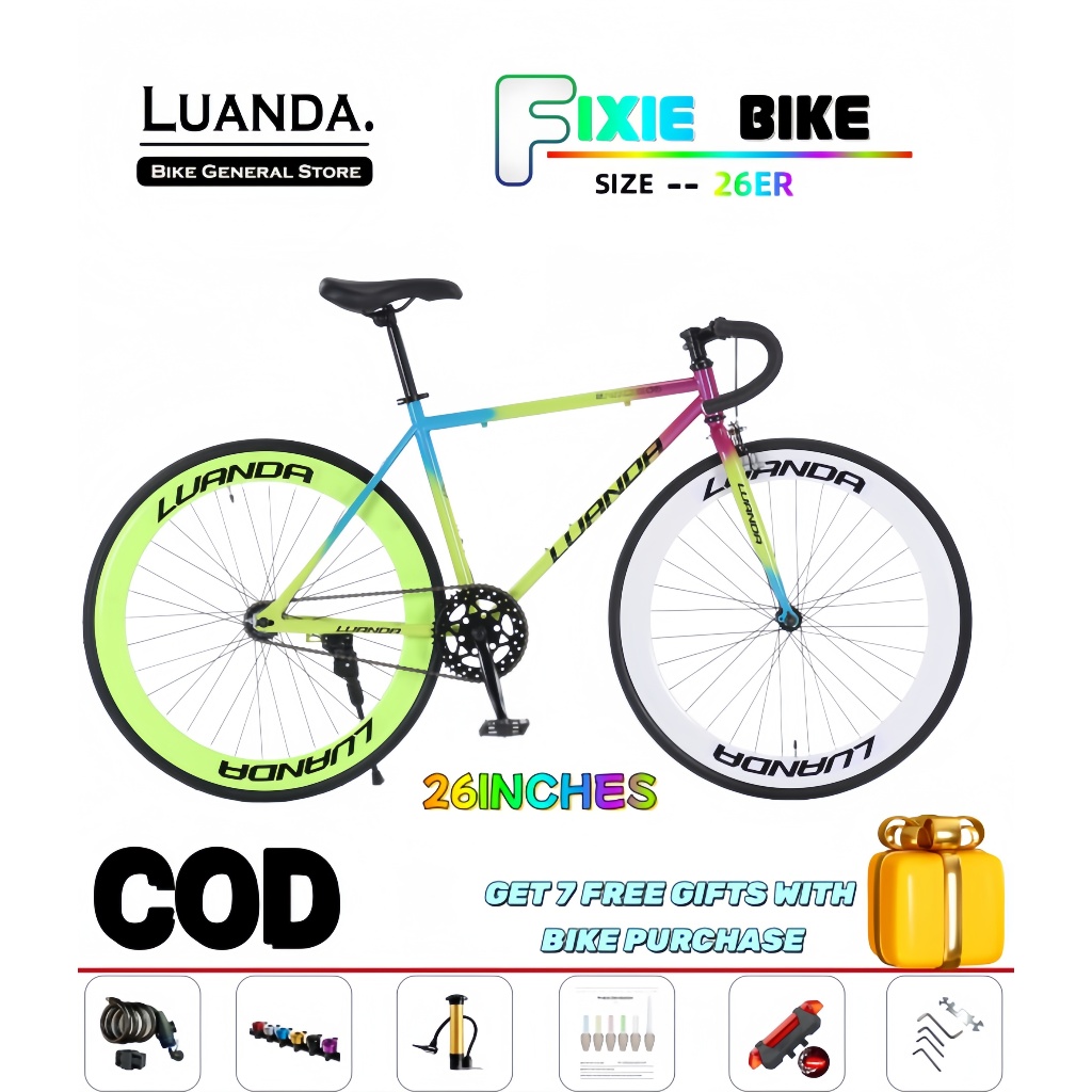 LUANDA High Carbon Steel Road Bike 700c Durable 26 Inch Adult FIXIE ...
