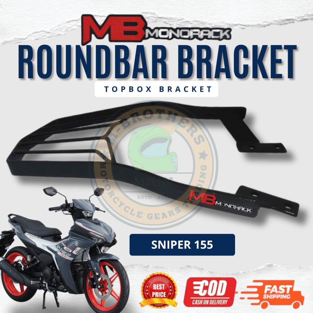 Yamaha Sniper 155 Round Bar MB Monorack Topbox Bracket for Motorcyle ...