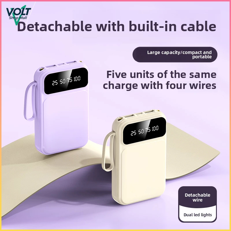 VOLT Original Power Bank 20000mAh Powerbank Built in Cables Portable ...
