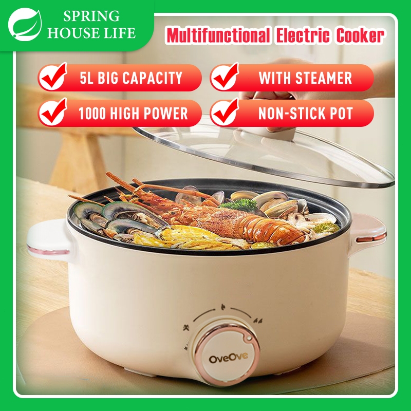 Multifunctional 5L Electric Cooker With Steamer Multicooker Non-Stick ...