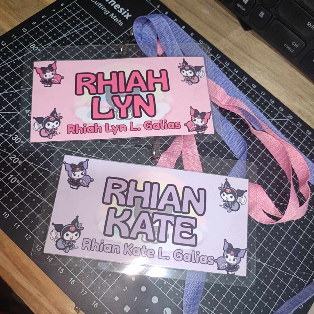 Customize Laminated Name Tag / Name Plate 5"x2.5" (with random Lace ...