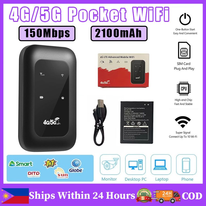 Pocket WiFi openline all network 2100mah 4G\5G Hotspot Router Universal ...