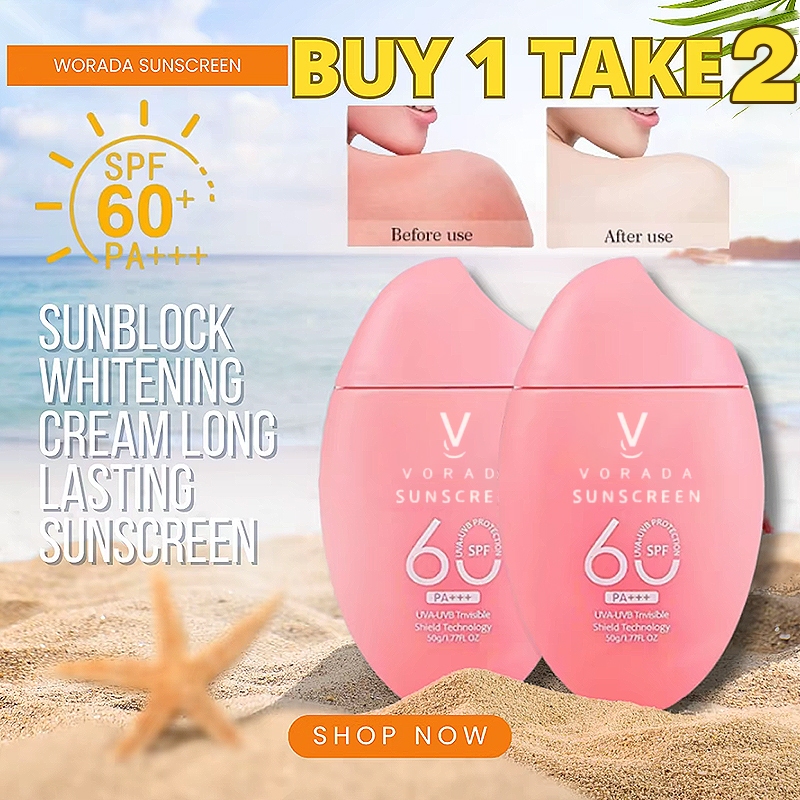 【BUY 1 TAKE 2】SPF50 Face Sunscreen 50g Sunblock Whitening Cream Long ...