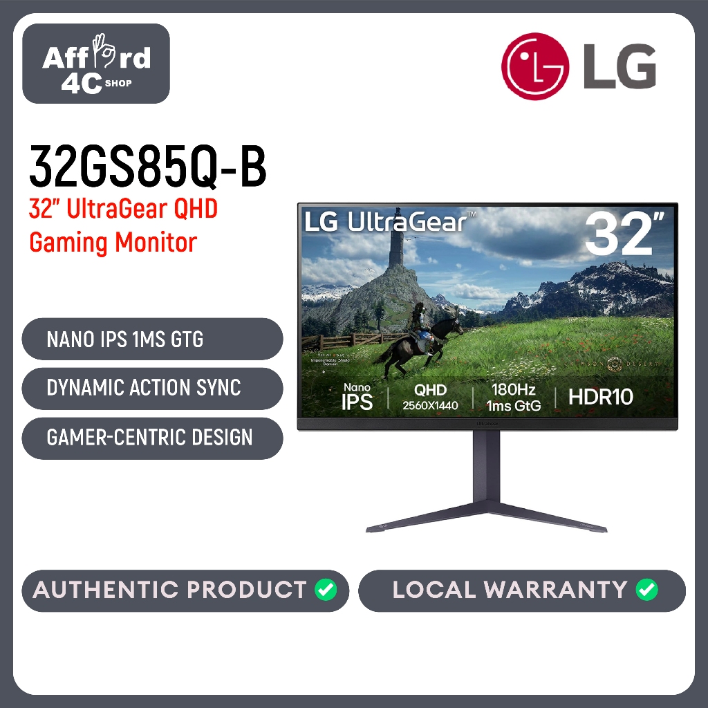 LG 32GS85Q-B 32" QHD (2560x1440) Nano IPS UltraGear Gaming Monitor ...