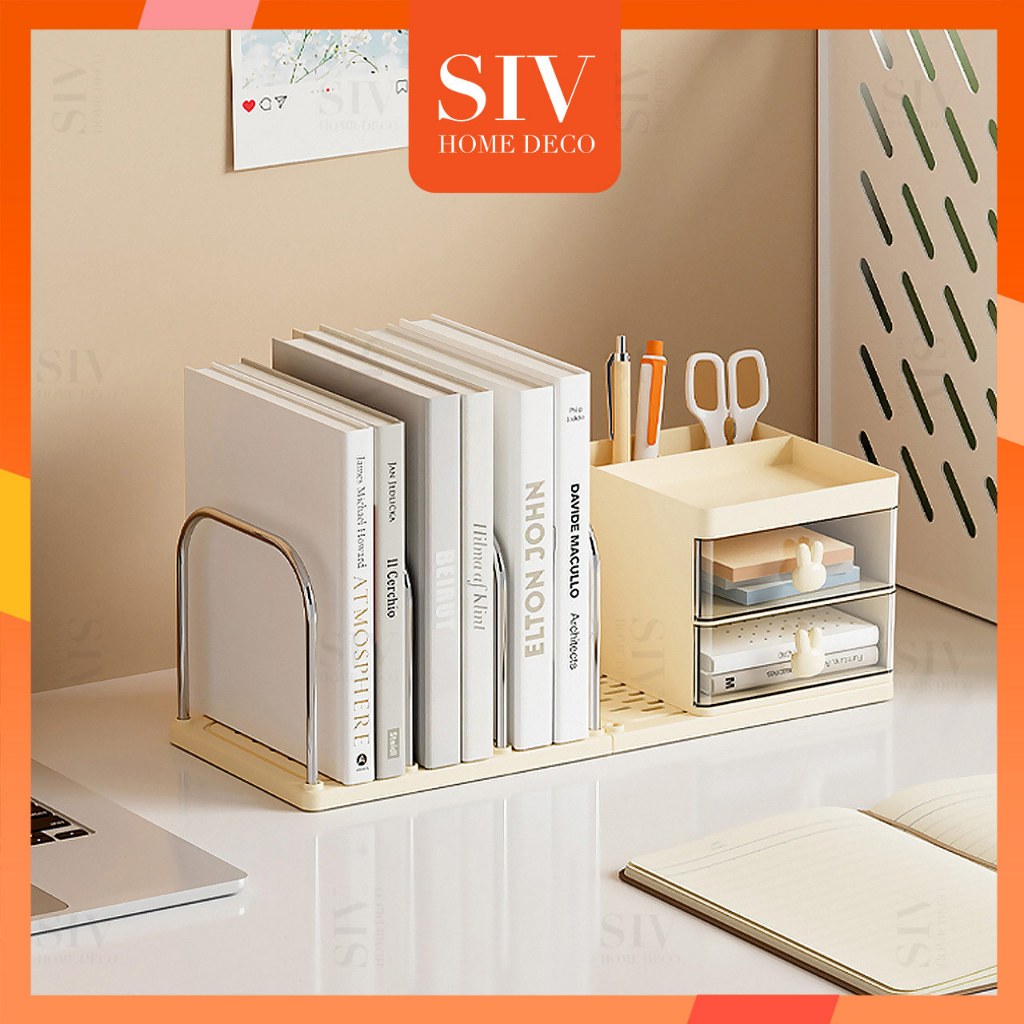 SIV Desk Organizer Rack Desktop Book & File Shelf Stand Aesthetic With ...