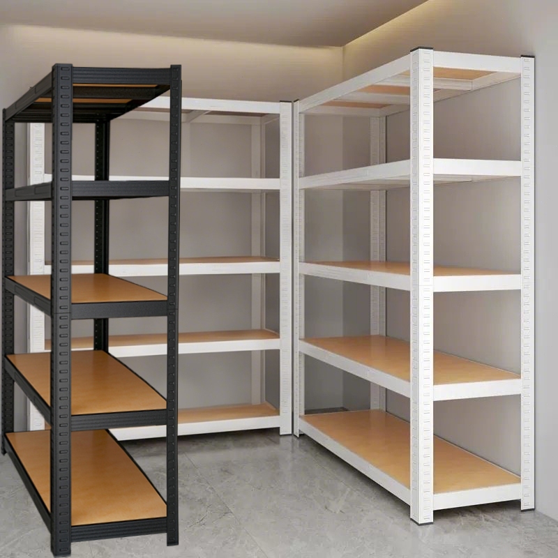 Boltless Steel Rack 6 Layer Metal Storage Rack With wood board ...