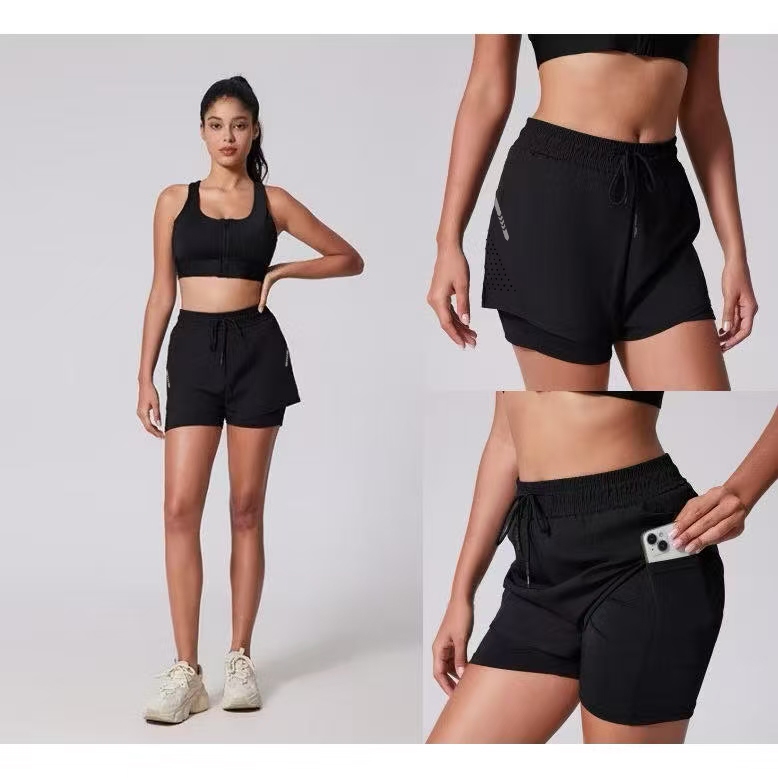 G312# Lady's Plus size taslan Running Shorts With Cycling Running/gym/yoga/Swimming | Shopee ...