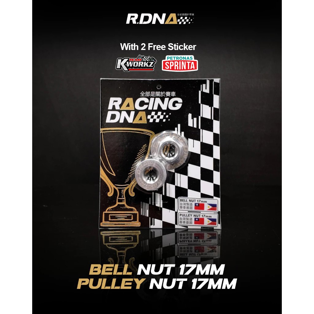 RACING DNA Pulley & Bell Nut Set 17mm – CNC Racing Nut Bundle for ...